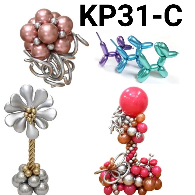 Jual KP31-C Balon latex twist pentil chrome krom magic tebal satuan ...