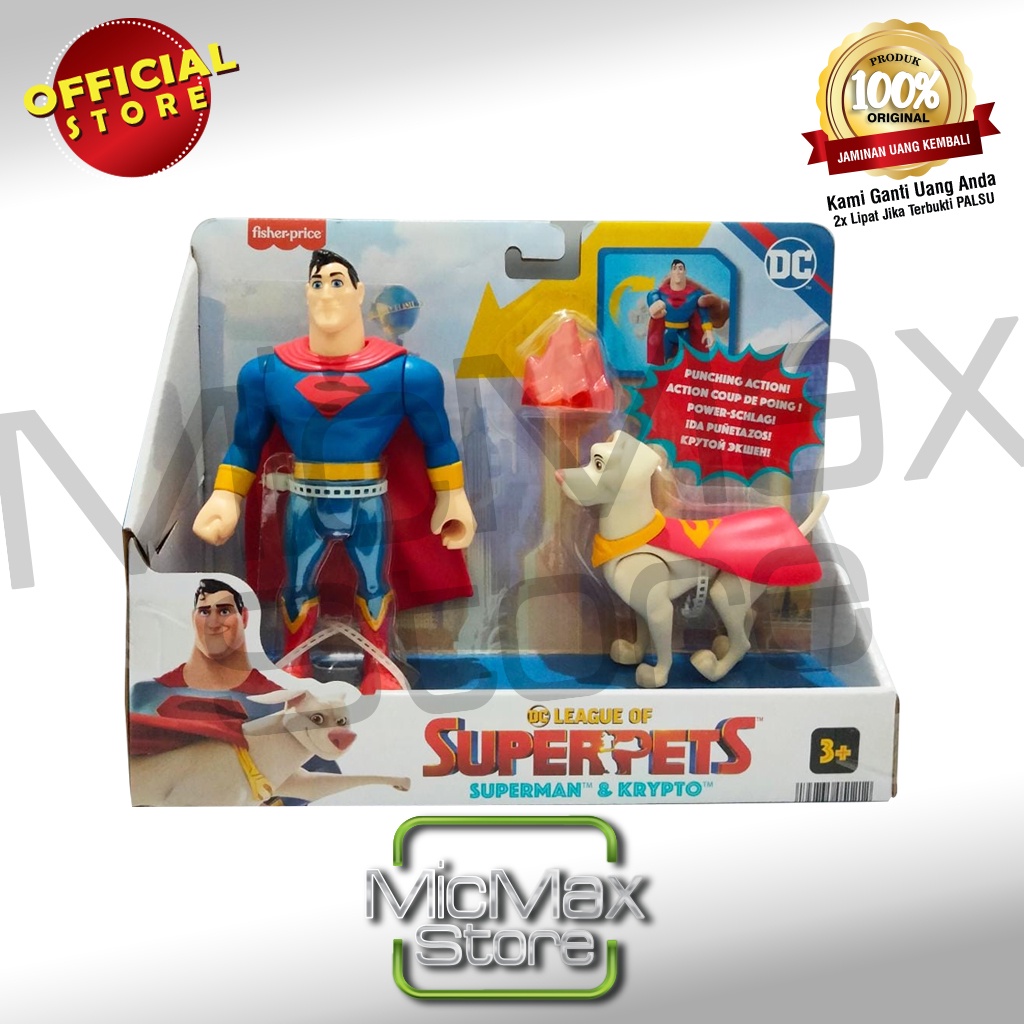 Jual Fisher Price DC League of Super Pets SuperPets Superman & Krypto ...