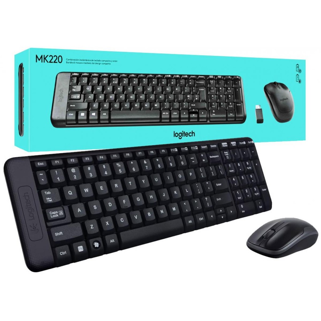 Jual Keyboard Mouse Wireless Logitech MK220 | Shopee Indonesia