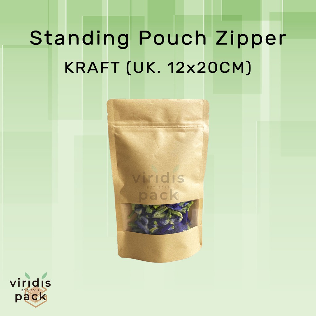 Jual Standing Pouch Zipper Kraft / Pouch Teh / Kantong Daun Teh uk ...