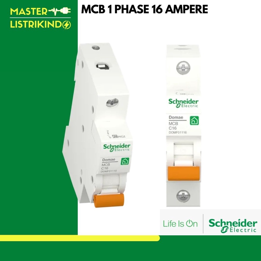 Jual SCHNEIDER MCB NEW DOMAE 16A 1P – DOMF01116 | Shopee Indonesia