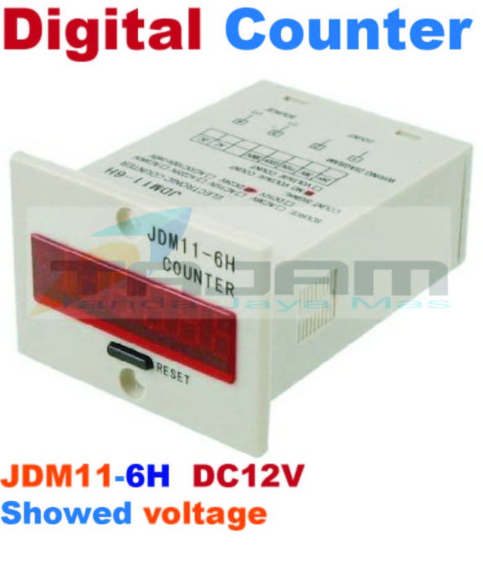 Jual JDM11-6H Digit Display Electronic Counter DC 12V Digital Counter ...
