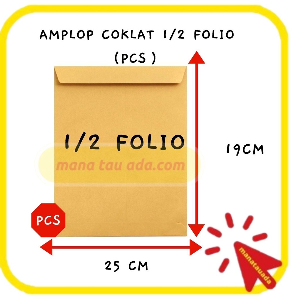 Jual AMPLOP COKLAT KWARTO/1/2 FOLIO/ A4/FOLIO/MAP/A3 封信（张） | Shopee Indonesia