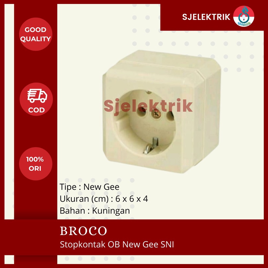 Jual Stopkontak Outbow Ob Broco 1 Lubang / Stop Kontak Ob Persegi Cream ...