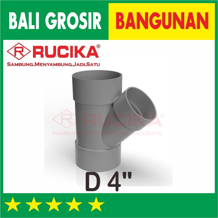 Jual 4" Y BRANCH TEE Y WAY RUCIKA D 45 DERAJAT FITTING PIPA PVC | Shopee Indonesia