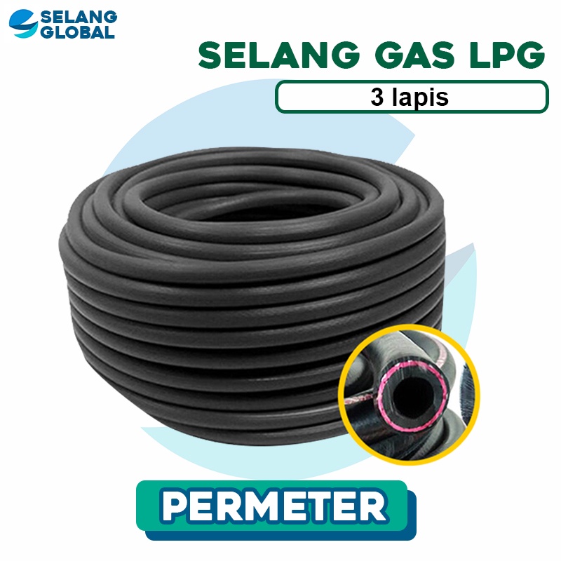 Jual GLOBAL Selang Gas 3 Lapis Permeter Tebal Selang Gas Elpiji Anti ...