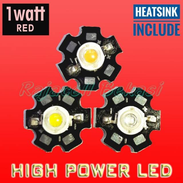 Jual High Power Led Hpl Merah 1W Red 1 Watt Light 620Nm + Heatsink ...