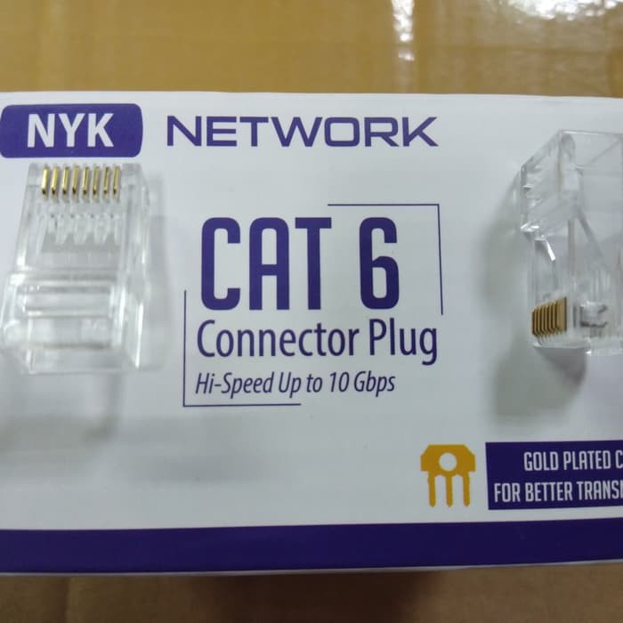 Jual Konektor Rj45 Lan Cat 6 Isi 50pcs NYK Original - Rj 45 Satu Kotak Isi 50Pcs Untuk Cat6 ...