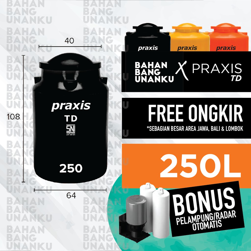 Jual TANDON PRAXIS TD 250 L SNI Tangki Air Toren Elastis Bonus ...