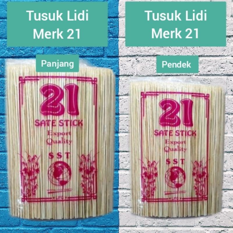 Jual Tusuk Lidi / Tusuk Sate Merk 21 Panjang & Pendek | Shopee Indonesia