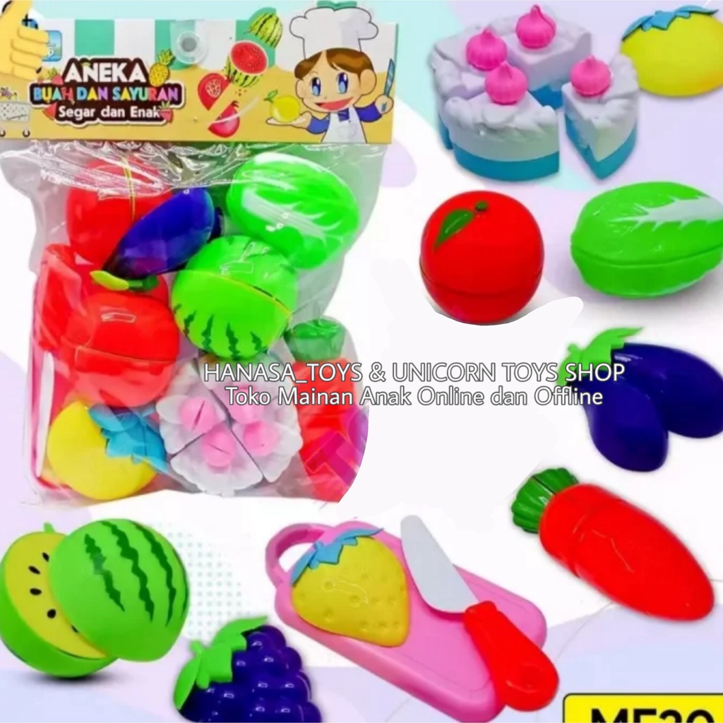 Jual Mainan buah potong dan sayur potong atau mainan buah buahan anak ...