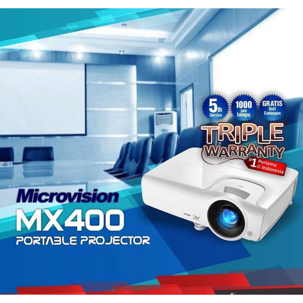 Jual Projector MICROVISION MX400 DLP 4000 Ansi Lumens XGA | Shopee ...