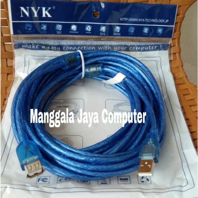 Jual NYK Kabel USB Perpanjangan / Kabel USB Extension 10 Meter cocok ...