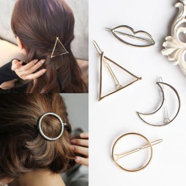 Jual Jepit Rambut Bentuk Segitiga Bulan Bibir Bulat Infinity Hair Clip ...