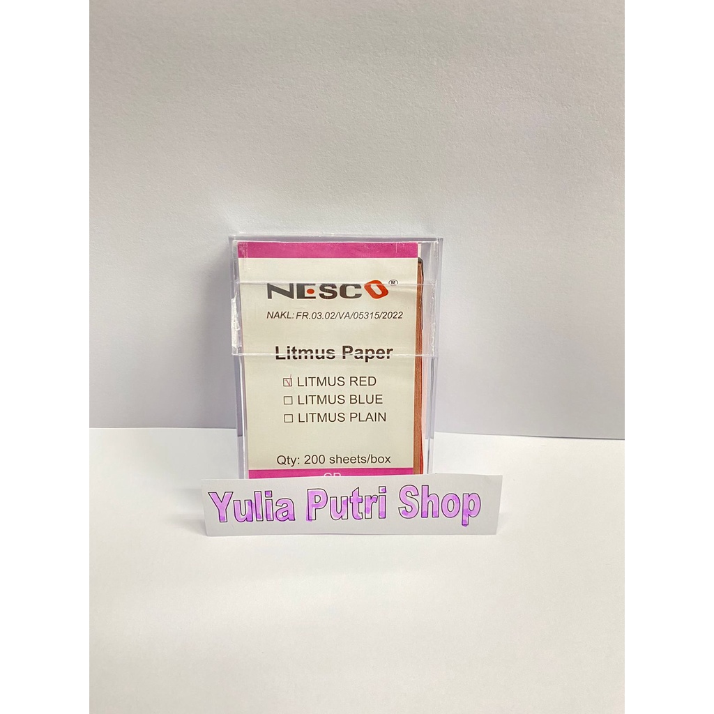 Jual Kertas Lakmus / Litmus Paper Nesco MERAH / 1 kotak isi 200 lembar ...