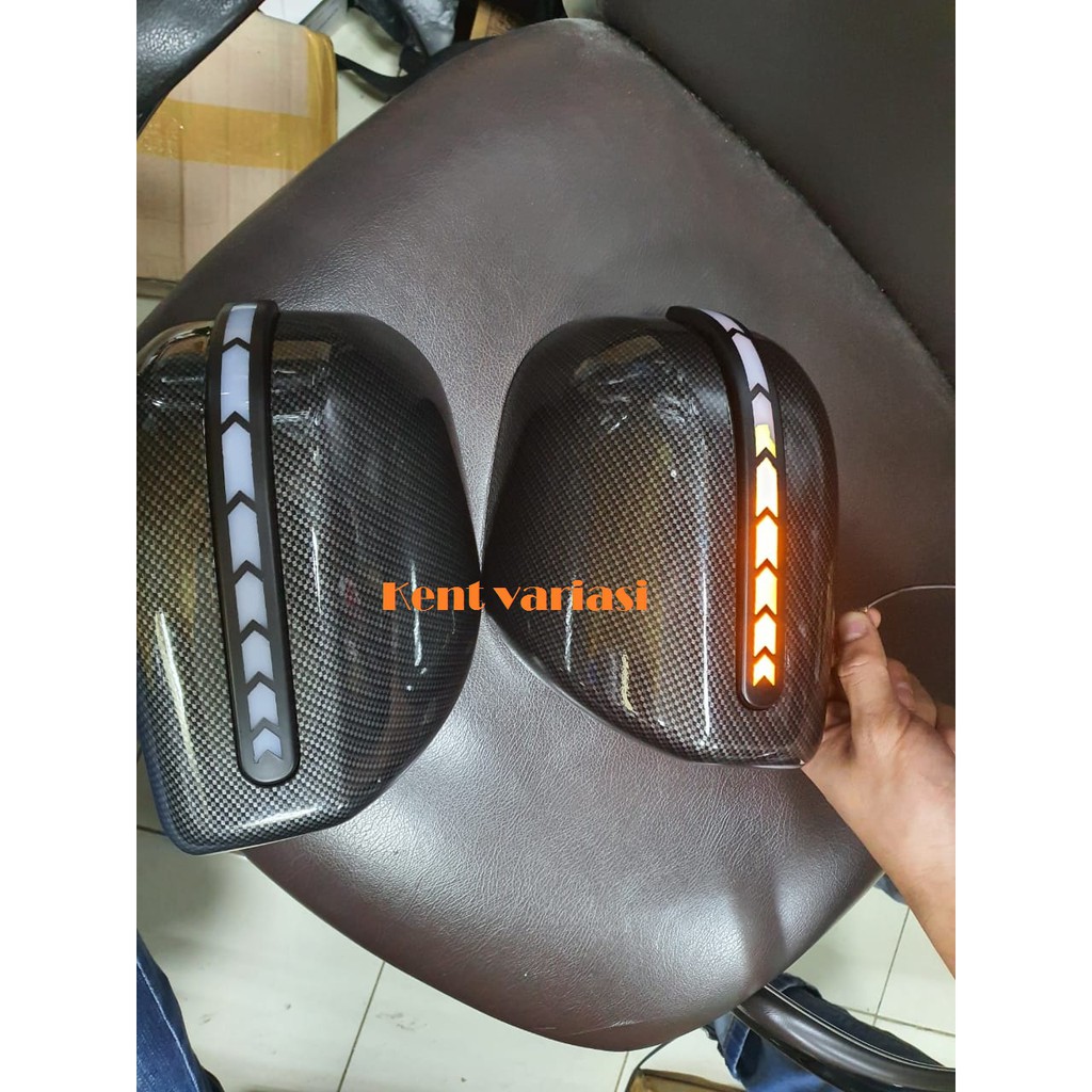 Jual Cover Spion All New Avanza With Lampu Running Carbon | Shopee ...