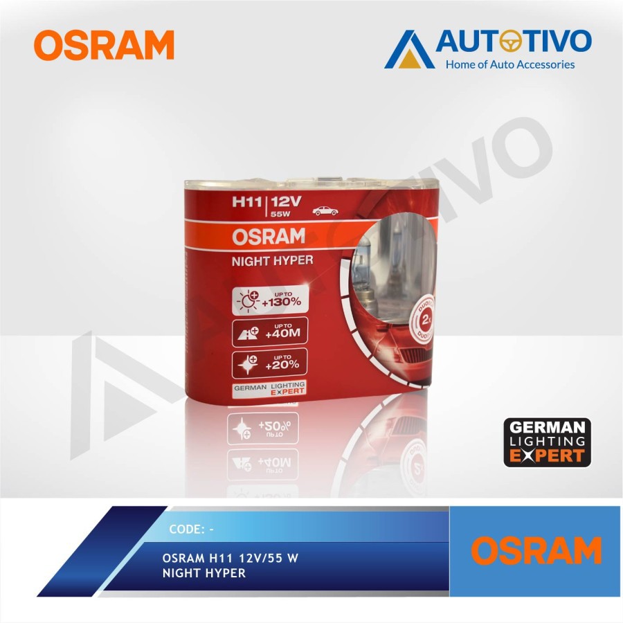 Jual Osram Head Lamp Lampu Utama Mobil H11 64211NH Night Hyper New ...