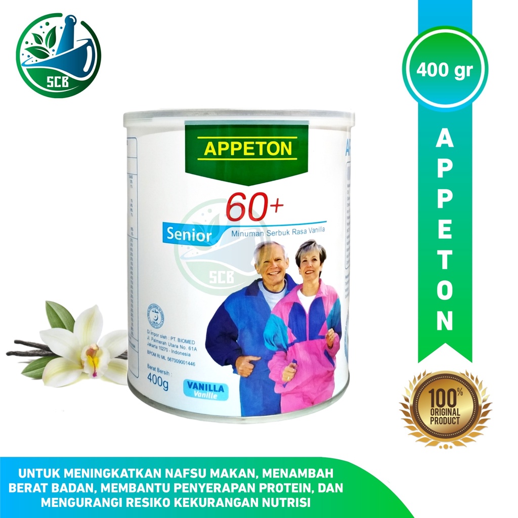 Jual APPETON 60+ (Vanilla) 400gr - Susu Penambah Nutrisi Lansia / Orang ...