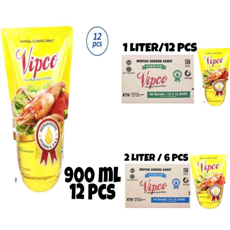 Jual Minyak Goreng VIPCO EXP:2027 900ml/1Liter/2Liter Per Dus | Shopee ...