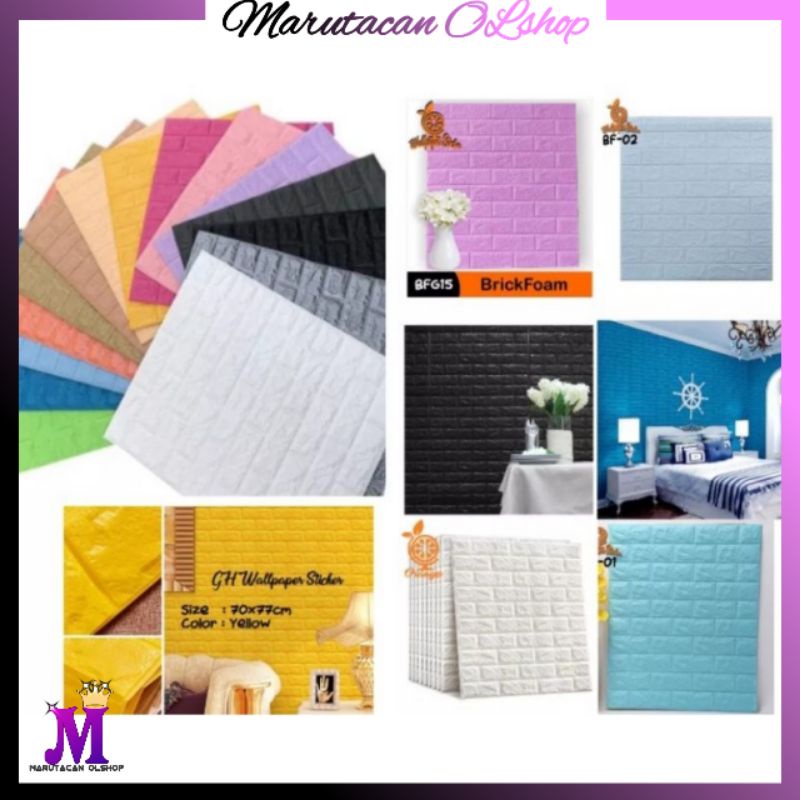 Jual FREE LIST BORDER!!!Wallpaper Dinding Foam / WallFoam 3D Motif Batu ...