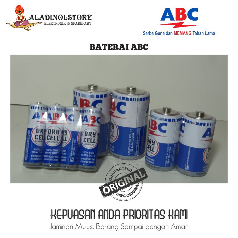 Jual Batu Baterai ABC Biru ukuran AA Besar dan Sedang ORIGINAL | Shopee ...