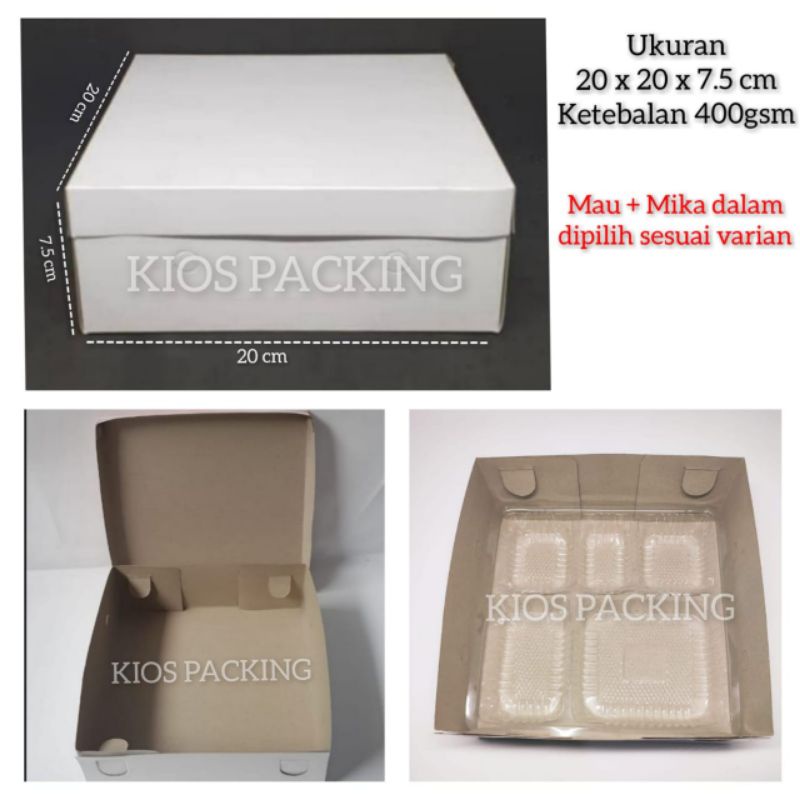 Jual Dus | Box 20x20 400gsm | Kotak Nasi Dus Kemasan Kue Makanan Polos ...