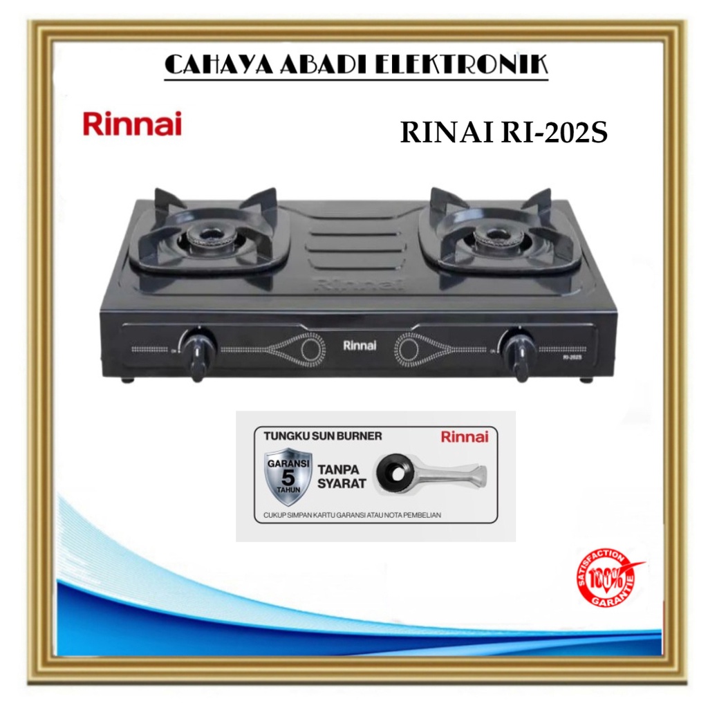 Jual Rinnai RI-202S Kompor Gas 2 Tungku - Hitam | Shopee Indonesia