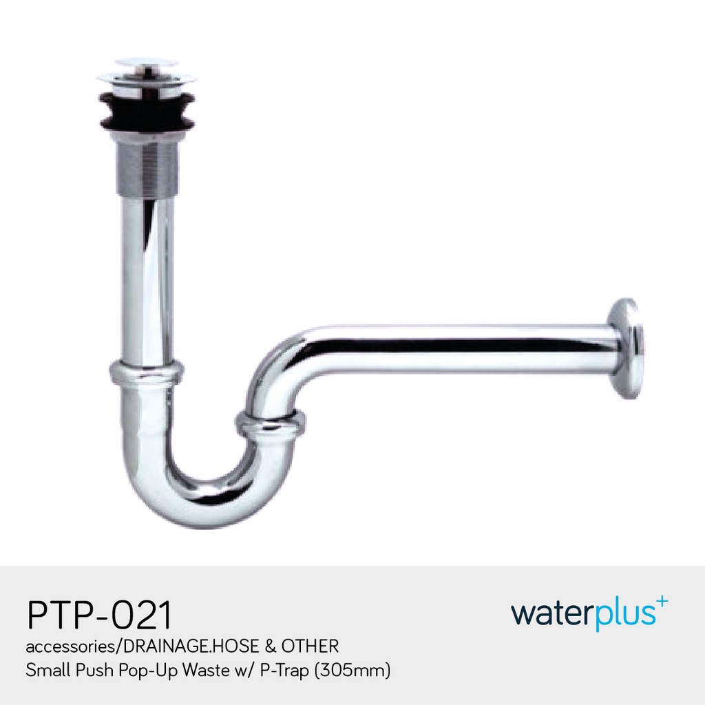 Jual waterplus+ | Small Push Pop-up Waste w/ P-Trap | PTP-021 | Shopee ...