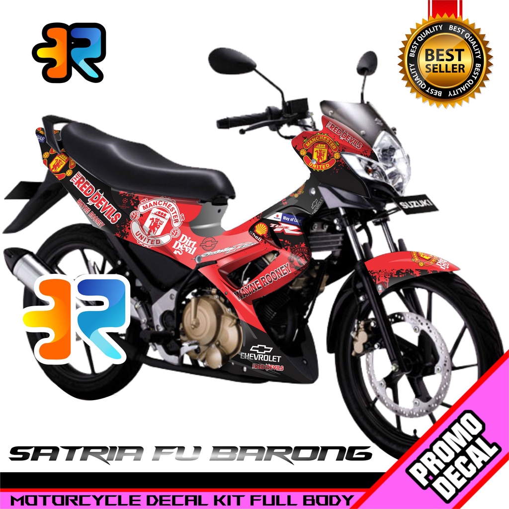 Jual Decal Motor Satria FU Barong Desain Manchester United Sticker ...