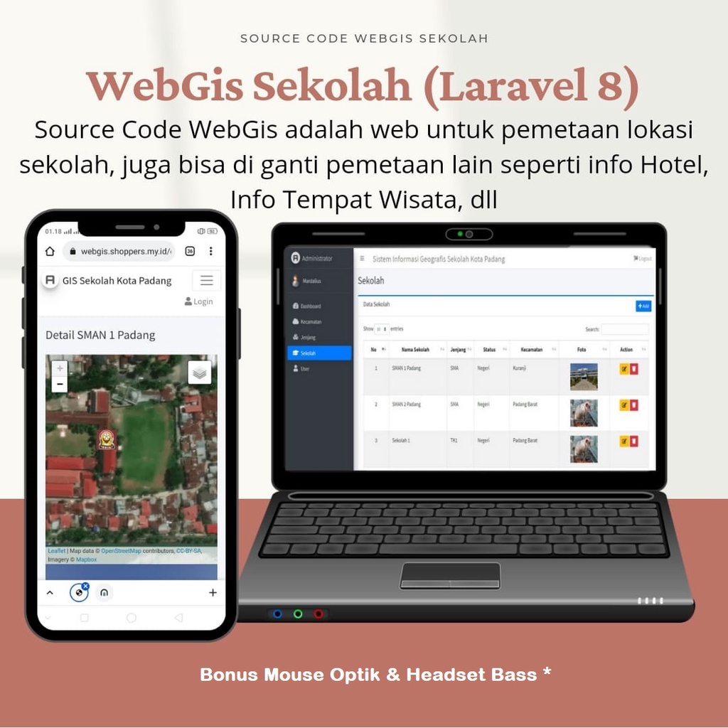 Jual Source Code WebGIS Sekolah Laravel 8 | Shopee Indonesia