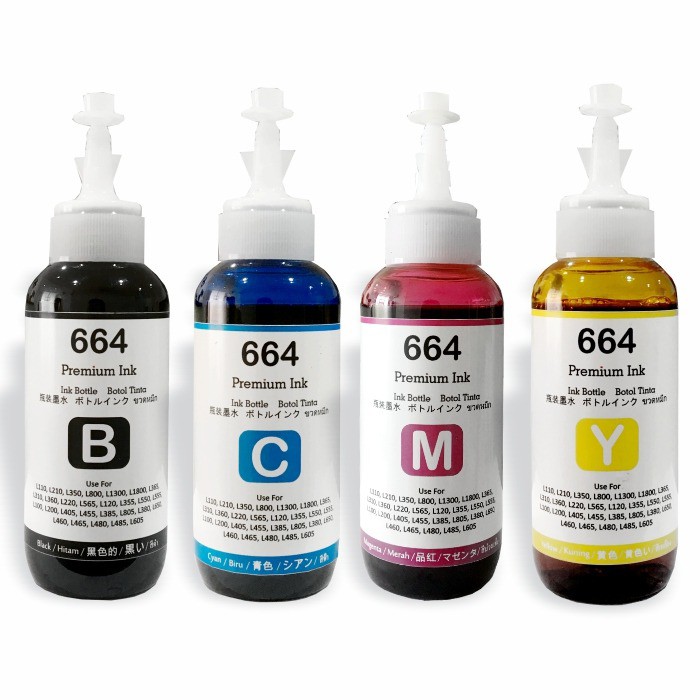 Jual Tinta Premium Ink for Printer Epson pengganti 664 T6641 T6642 T6643 T6644 Refill Isi Ulang ...