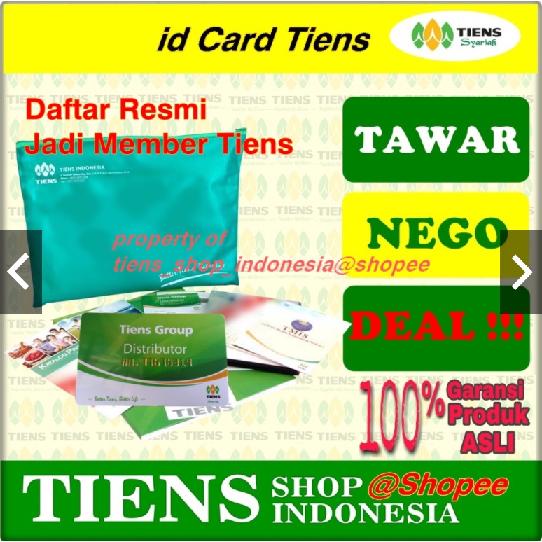 Jual KARTU ID CARD TIENS DAFTAR JADI ANGGOTA MEMBER RESMI TIENS ...