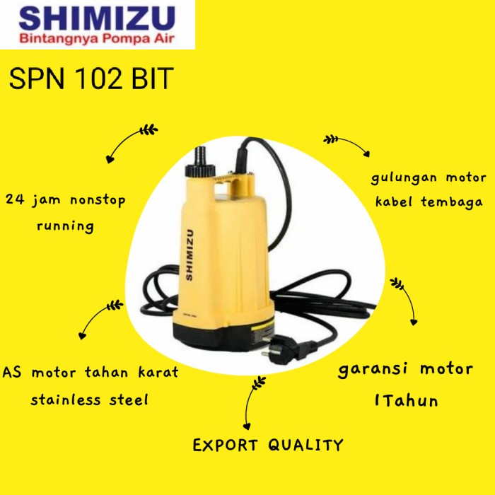 Jual SHIMIZU SPN 102 BIT/ POMPA CELUP KURAS TANDON TOREN KOLAM ...
