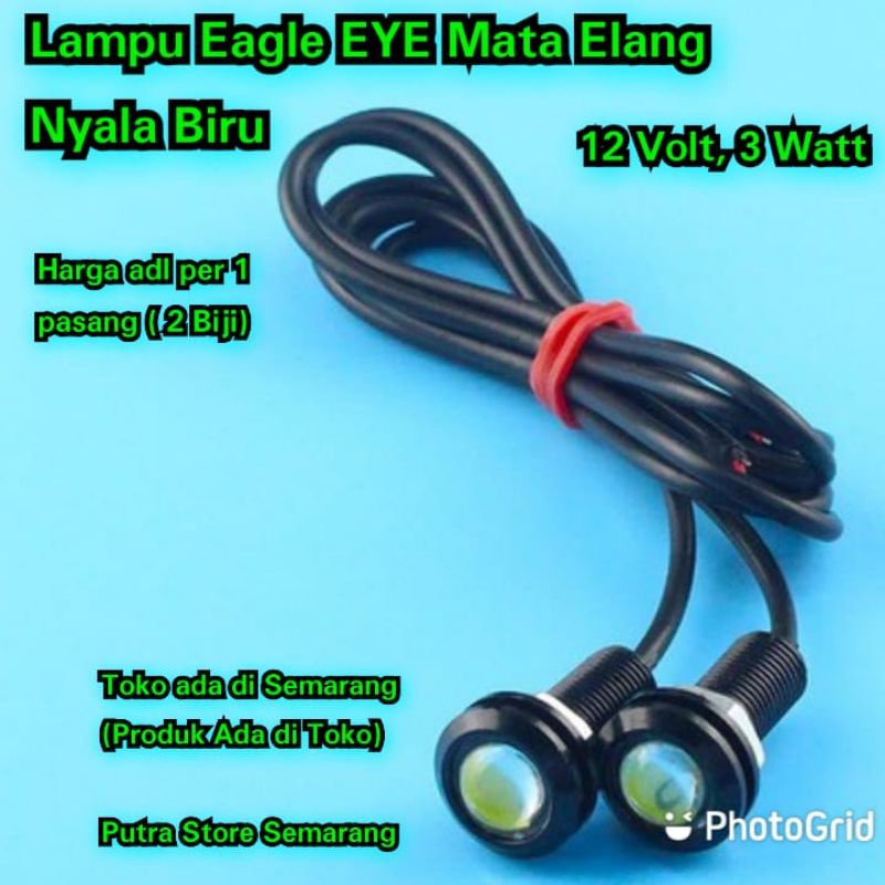 Jual lampu mata elang DRL Eagle eye 23mm 12V 3W 12 Volt 3 watt nyala ...