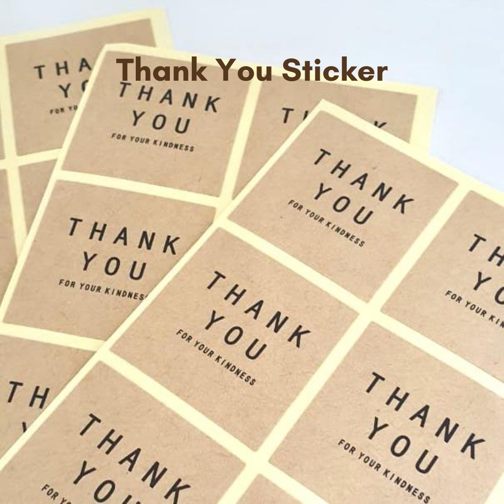 Jual THANKYOU STICKER COKLAT/ Stiker Ucapan Terimakasih Coklat (1 ...