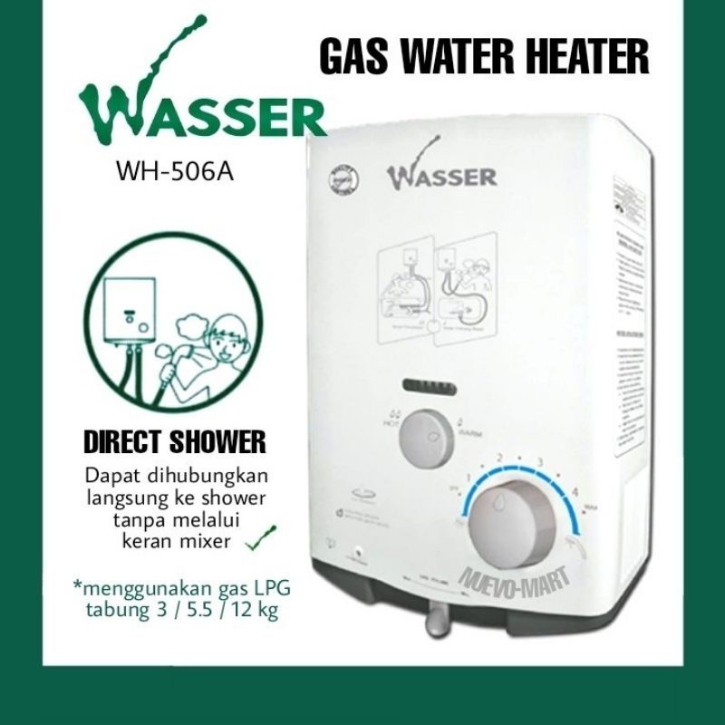 Jual WASSER Water Heater GAS LPG WH-506A / WH 506A / WH 506 A Pemanas Air | Shopee Indonesia