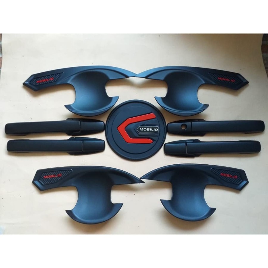 Jual Mobilio outer dan handel dan caver tangki mobilio hitam list merah ...