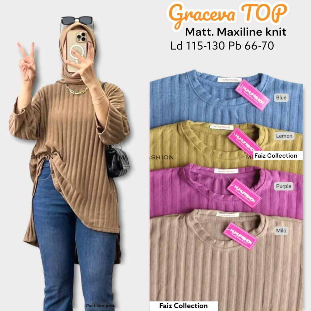 Jual Graceva TOP Oversize Knit Modis Baju Knit Lengan Panjang Wanita ...
