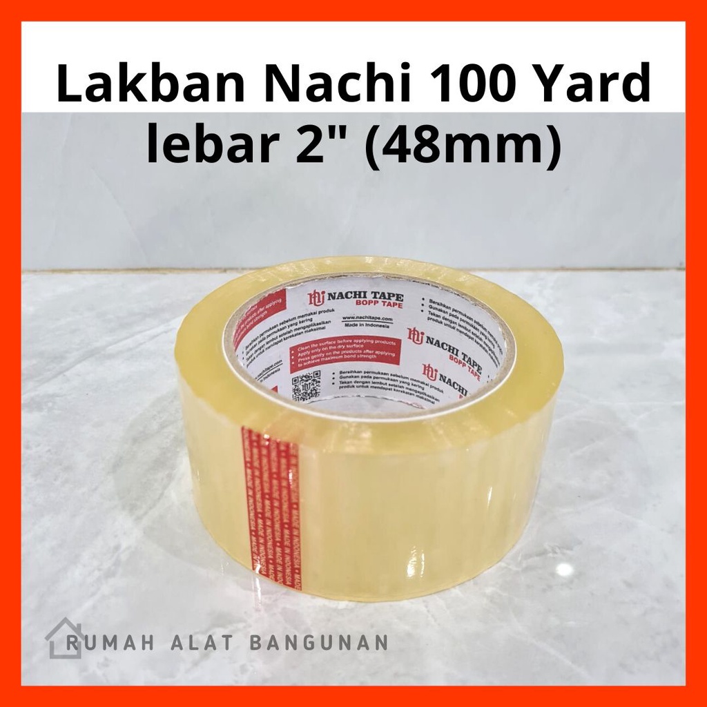 Jual Lakban Nachi Bening 100 Yard 2" inch ORI / Isolasi Nachi Tape Transparan | Shopee Indonesia