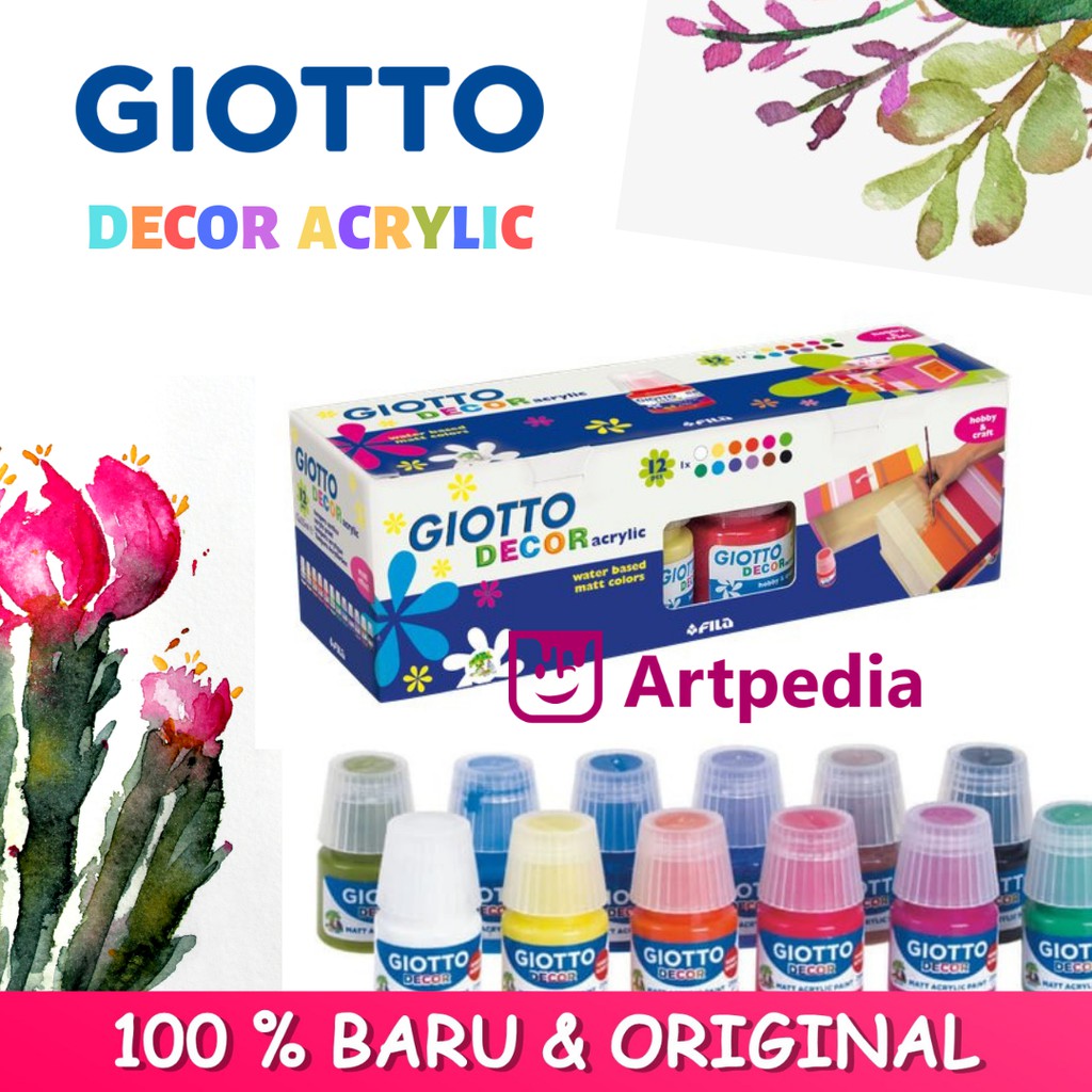 Jual Giotto Decor Acrylic 25 ml Set 12 Warna - Cat Acrylic - Giotto ...