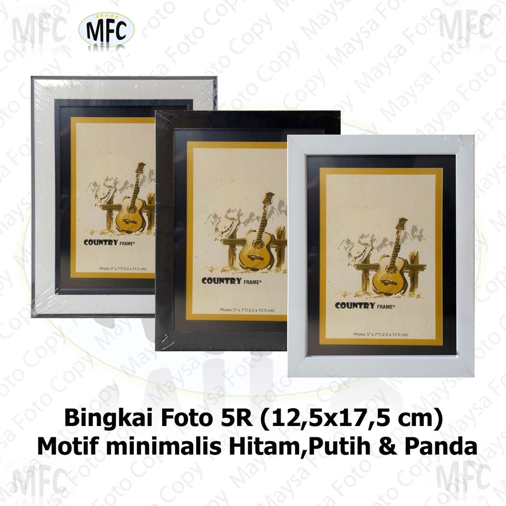 Jual Bingkai Foto 5R 12,5x17,5 cm Minimalis Hitam,Putih dan Panda ...