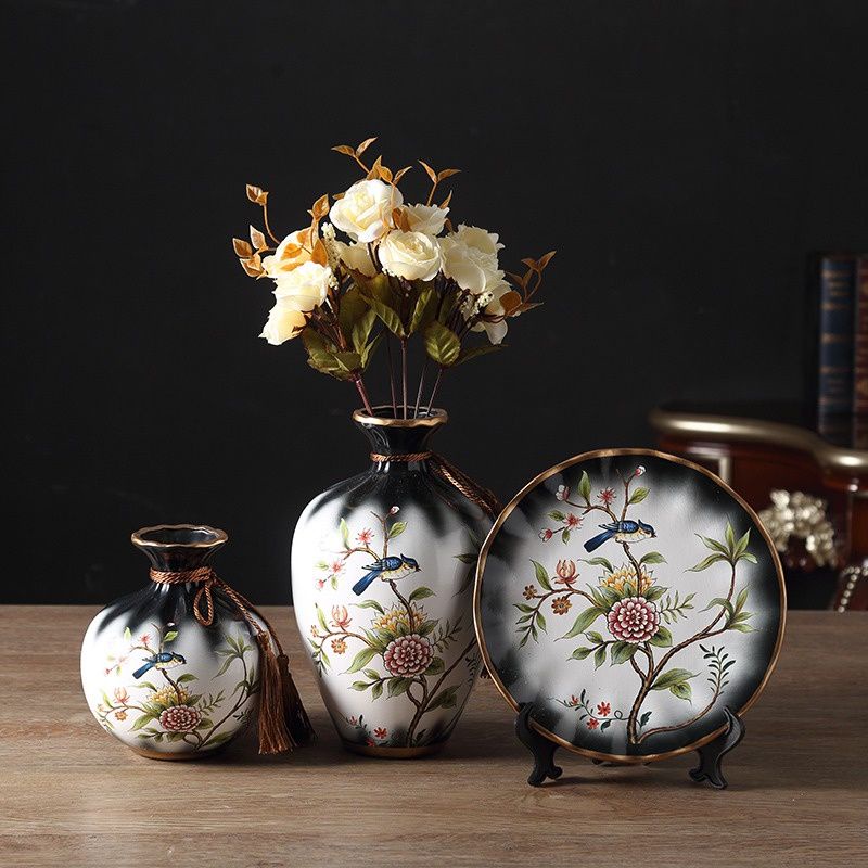 Jual 1SET VAS BUNGA IMPORT HIASAN PAJANGAN MEJA AESTHETIC SET BUNGA KERAMIK KRAMIK PORSELEN GUCI ...