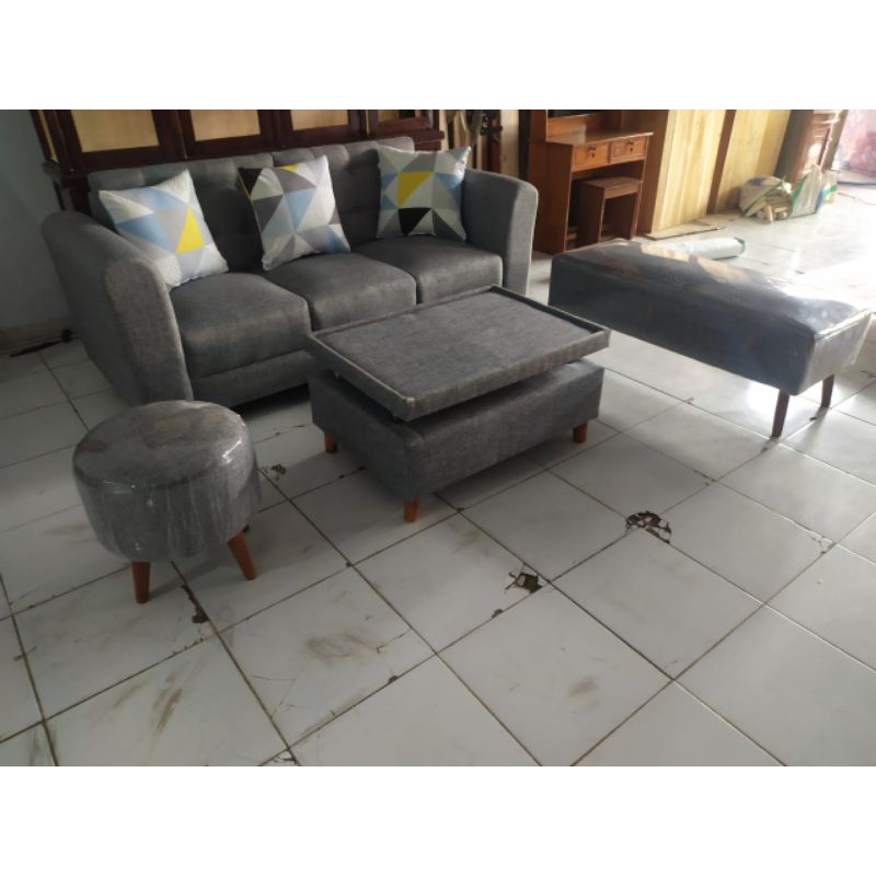 Jual Sofa Retro Calista Minimalis / Sofa retro include stool / sofa ...