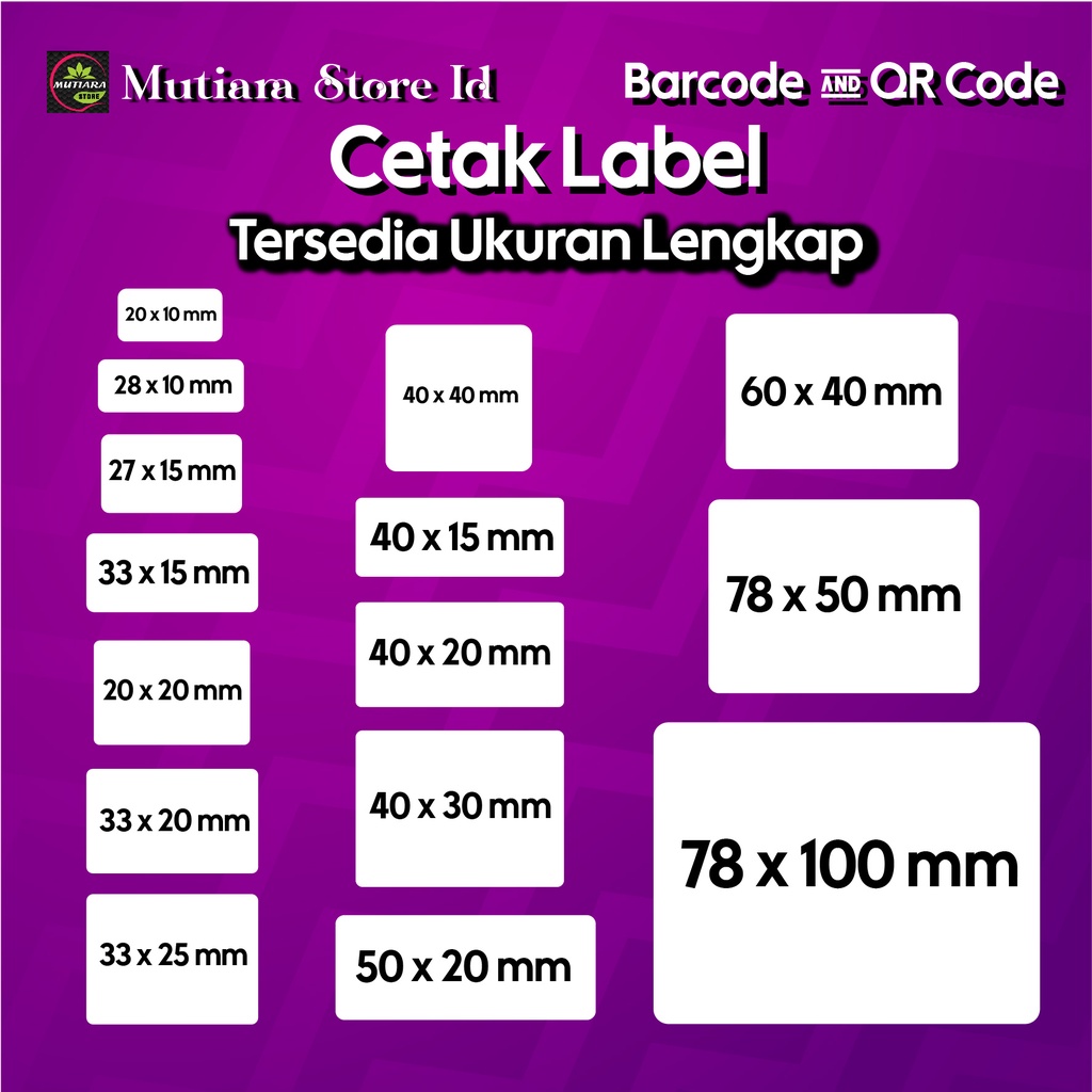 Jual CETAK LABEL BARCODE HARGA 33x15mm 33 x 15mm Label & Sticker Top ...