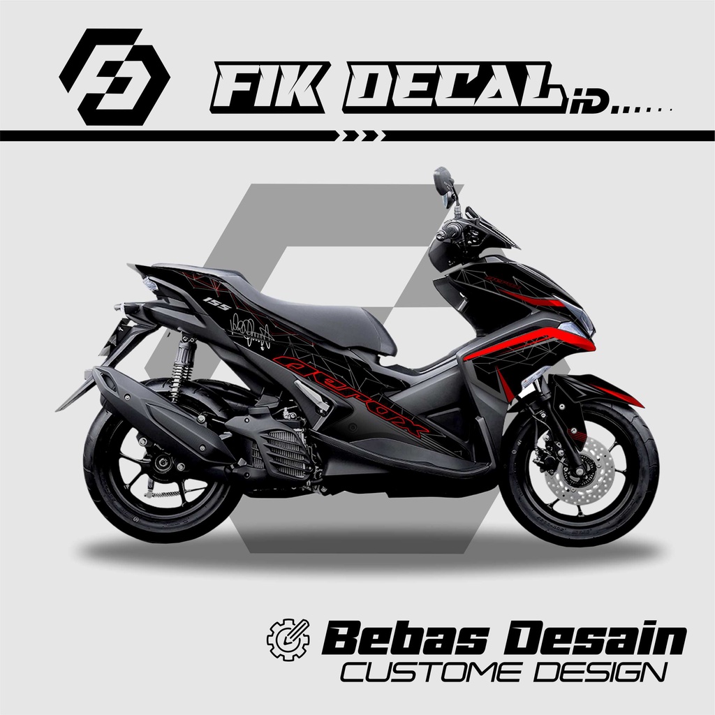 Jual STICKER DECAL MOTOR AEROX 155 HITAM SIMPLE FULL BODY PREMIUM ...