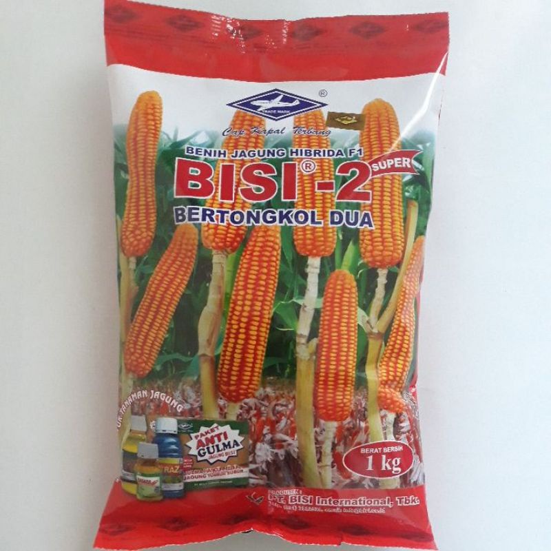 Jual Benih jagung Bisi 2 tongkol 2 hibrida f1 1 kg isi +- 4679 biji. Expired juli 2026. Dijamin ...
