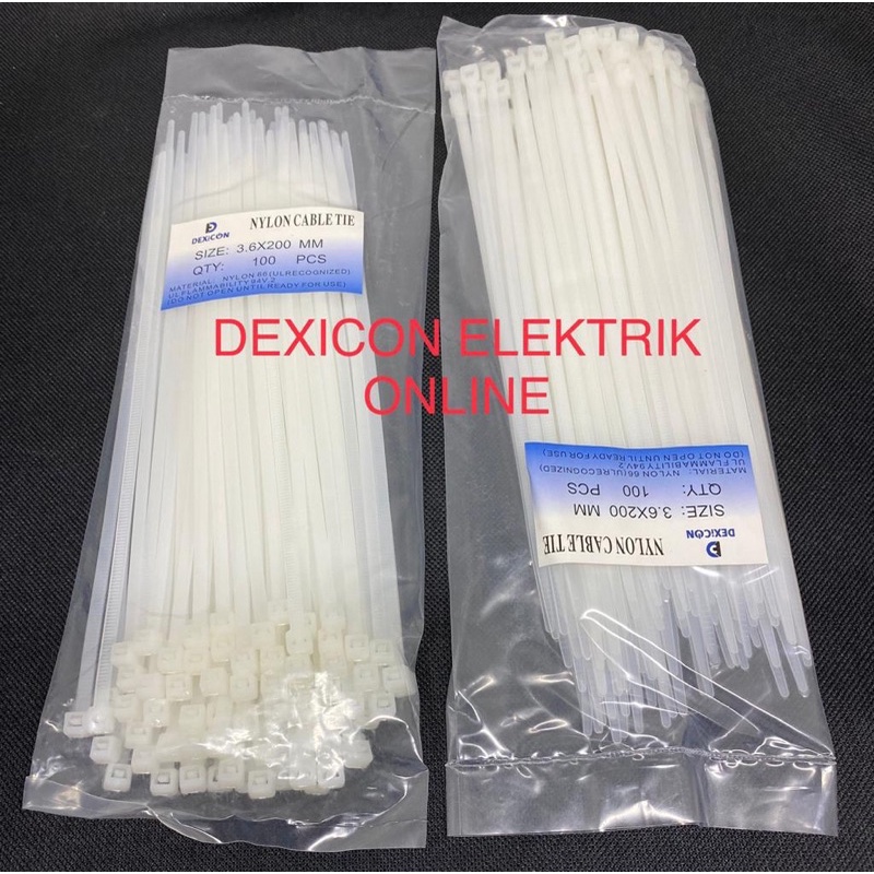 Jual Kabel ties 20 cm/lebar 3.6 mm/cable tie/pengikat plastik/tali serut/kabel plastik/ties 20 ...