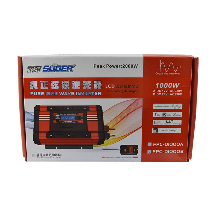 Jual HIGH FREQUENCY INVERTER 1000w 24VPure Sine Wave / sinus murni (SUOER) | Shopee Indonesia
