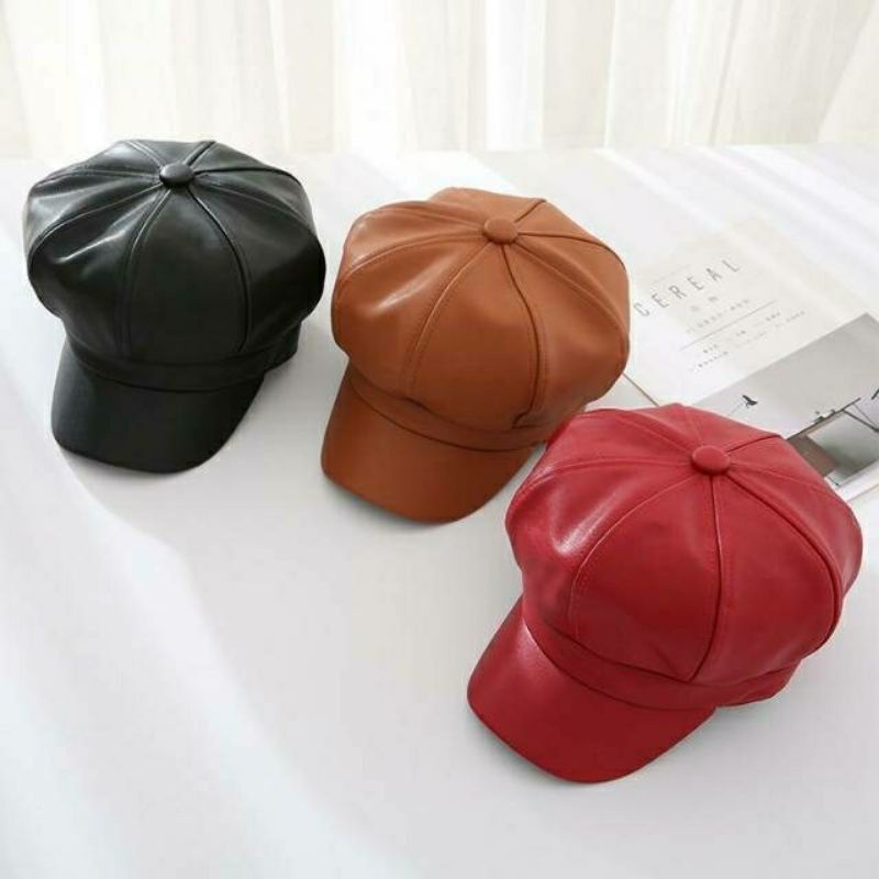 Jual topi baret wanita/topi pet apolo bahan imitasi | Shopee Indonesia