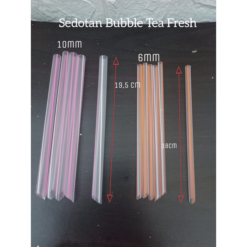 Jual Sedotan Plastik Bubble Tea & Juice ukuran 6mm & 10mm | Shopee ...